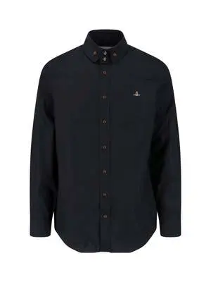 VIVIENNE WESTWOOD 100% Cotton Button-down Shirt - Black