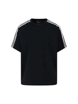 Y3 Striped Trim Short Sleeve T-shirt - Black