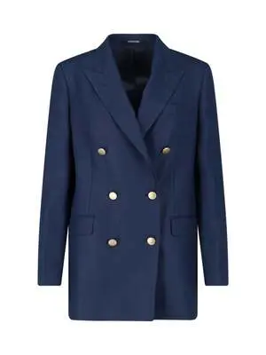 Tagliatore 100% Linen Blazer Jacket - Blue