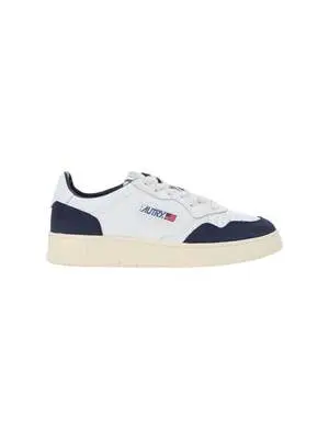 AUTRY Cow Leather & Suede Sneakers - White