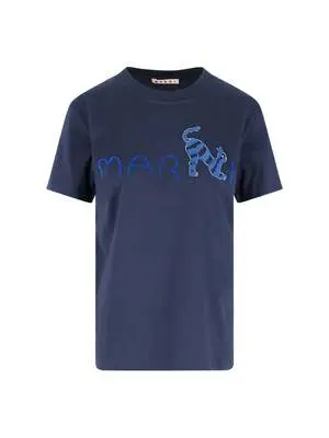 Marni Cotton T-shirt With Contrast Collar