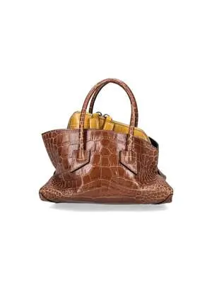 Attico Calf Leather Shoulder Bag - Brown