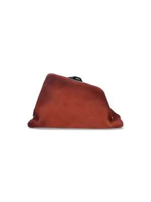 Attico Suede Shoulder Bag With Interior Pocket - Brown