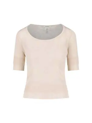 LEMAIRE Silk-blend Viscose Mini T-shirt - Cream