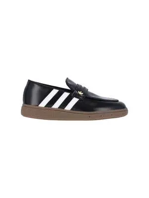 Adidas Leather Flat Loafers - Black