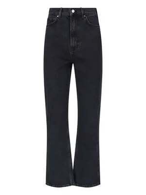 ANINE BING Vintage Wash High-rise Flare Jeans - Black