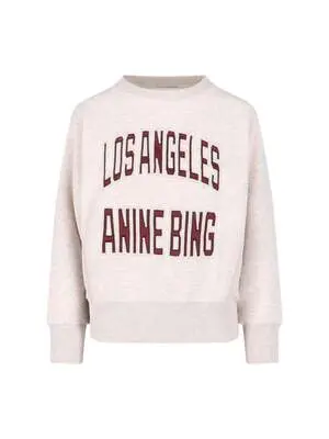 ANINE BING Oversized Graphic Crewneck Sweatshirt - White
