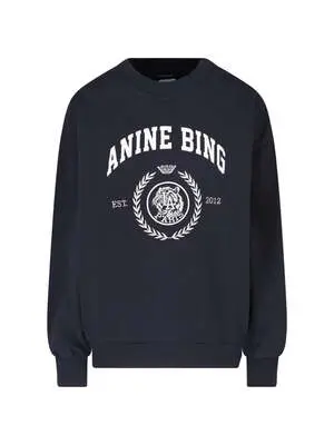 ANINE BING Graphic Crewneck Sweatshirt - Black