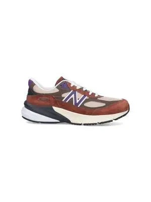 NEW BALANCE Pigskin & Mesh Lace-up Sneakers - Brown