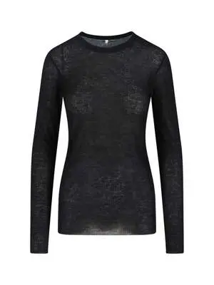 TONYWACK Sheer Long Sleeve Crewneck Top