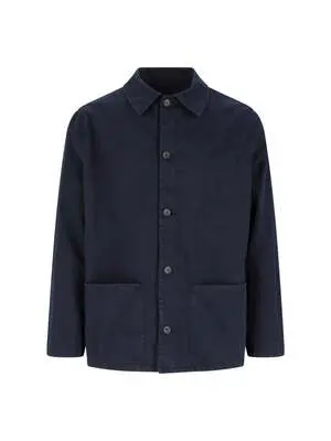 WHITE SAND Cotton-blend Stretch Jacket For - Blue