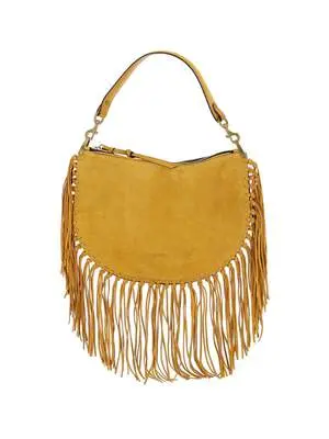 Isabel Marant Étoile ISABEL MARANT Calfskin Suede Mini Shoulder Bag With Leather Details Yellow