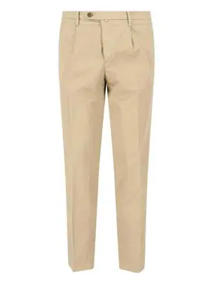 BRIGLIA 1949 Tailored Cotton-stretch Trousers - Beige