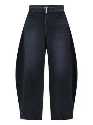 Sacai 100% Cotton Jeans - Black