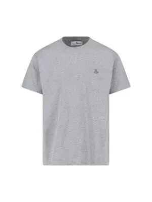 VIVIENNE WESTWOOD 100% Cotton Logo T-shirt - Grey