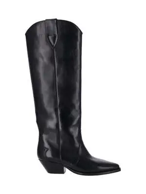Isabel Marant Étoile Isabelle Calf Leather Ankle Boots - Black