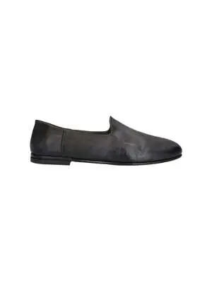 Premiata Calf Leather Velvet Loafers With Brass Detail - Black