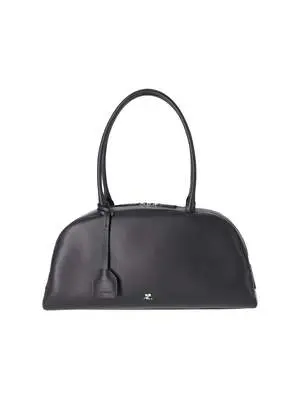 COURREGES Structured Cow Leather Shoulder Bag - Black