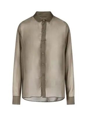 Paloma Wool Sheer Button-front Long Sleeve Blouse