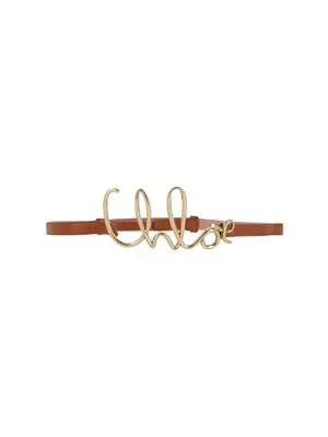 Chloé Calf Leather Belt With Brass Hardware - Brown