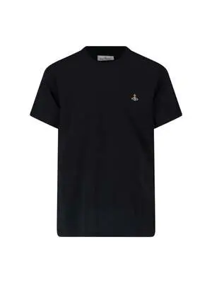 VIVIENNE WESTWOOD Orb Logo Cotton T-shirt - Black