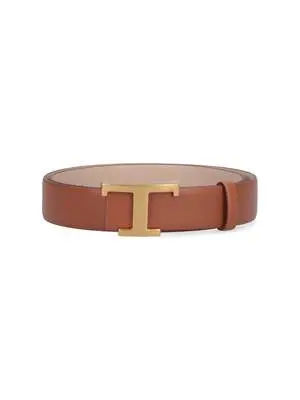 TOD`S 100% Calf Leather Belt - Brown