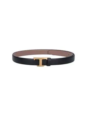 TOD`S Tod's Italian Calf Leather Belt - Black
