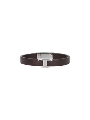TOD'S Bijoux Calf Leather Bracelet - Brown