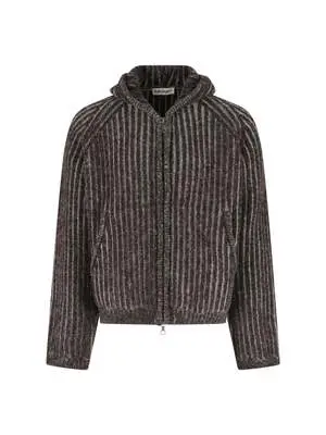 Our Legacy Iseels Wool Striped Zip-up Sweater - Brown