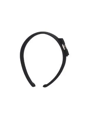 FERRAGAMO Bow Detail Headband - Black