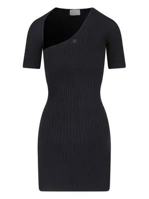 COURREGES Sleek Viscose-blend Mini Dress For - Black