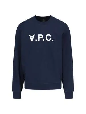 A.p.c. Organic Cotton V.p.c. Crewneck Pullover - Blue