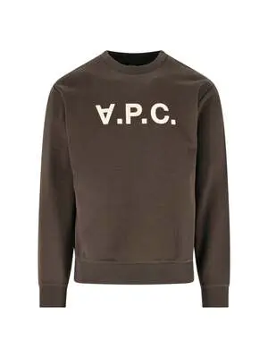A.p.c. Logo Crewneck Sweatshirt - Brown