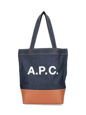A.p.c. Mini Cotton-blend Bag With Contrast Hardware - Blue