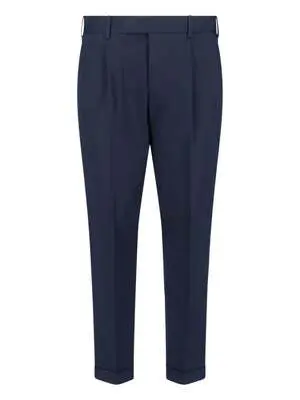 PT TORINO Tailored Cotton-elastane Trousers - Blue