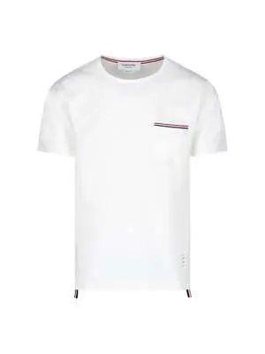 Thom Browne Jersey Rwb Stripe Pocket Tee - White