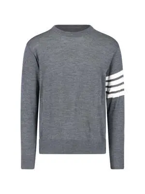 Thom Browne 100% Virgin Wool Dachshund Intarsia Crewneck Sweater - Grey