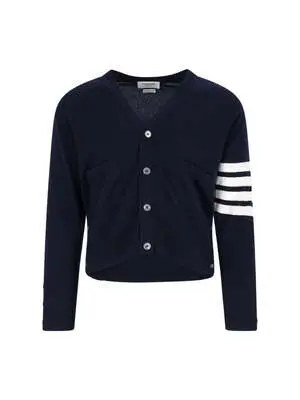 Thom Browne 100% Cashmere V-neck Cardigan - Blue