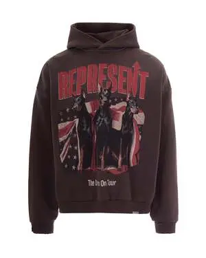 REPRESENT Graphic Print Cotton Hoodie - Nero