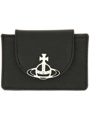 VIVIENNE WESTWOOD 100% Cow Leather Wallet For - Black