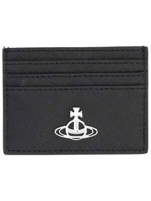 VIVIENNE WESTWOOD Orb Logo Card Holder - Black