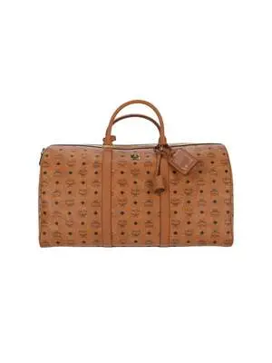 Mcm Monogram Travel Duffel Bag - Brown
