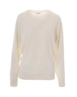 PAROSH Crewneck Knit Sweater - Panna