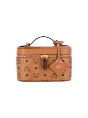 Mcm Monogram Vanity Case Bag - Brown