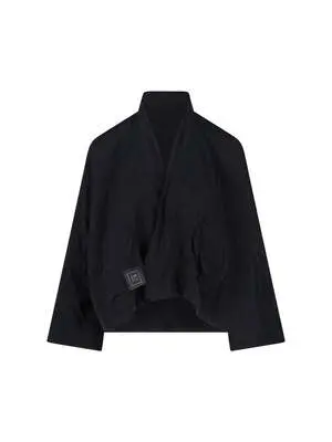 KIMONO RAIN Wrap Jacket With Kimono-style Sleeves - Black