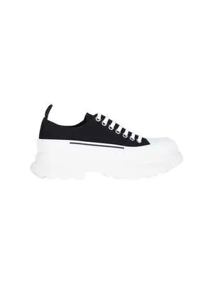 Alexander McQueen Cotton Lace-up Sneakers - Black