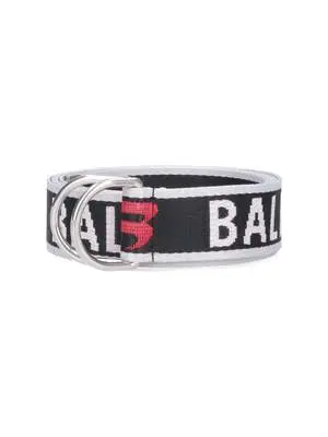 Balenciaga 100% Polyester Designer Buckle Belt - Grey