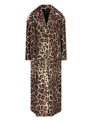 Dolce & Gabbana Leopard Print Long Coat - Multicolour