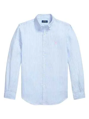 Ralph Lauren Striped Button-down Shirt - Light Blue