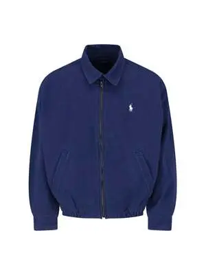 Polo Ralph Lauren Military-style Utility Jacket With Embroidered Patches - Blue